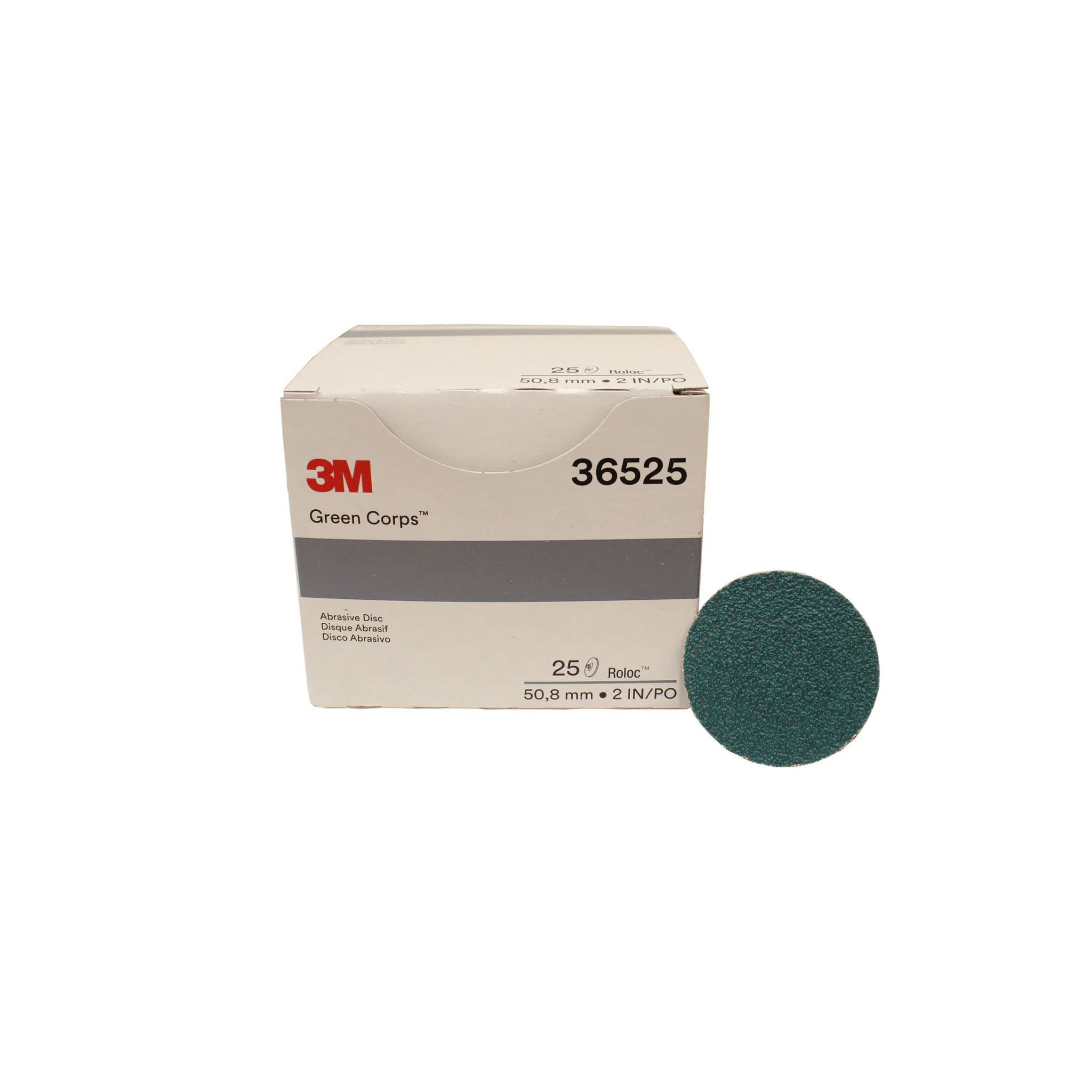 2” Green Corps™ Roloc™ 40 grit, 25 Discs/Carton 3M™