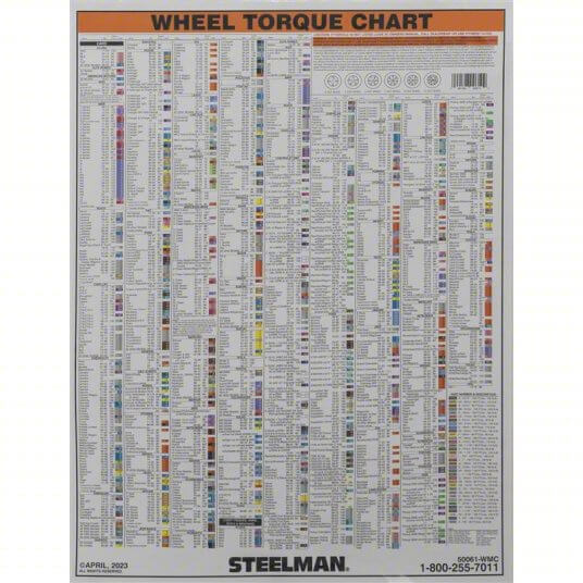 Steelman Torque Stick Wheel Torque Extension Chart