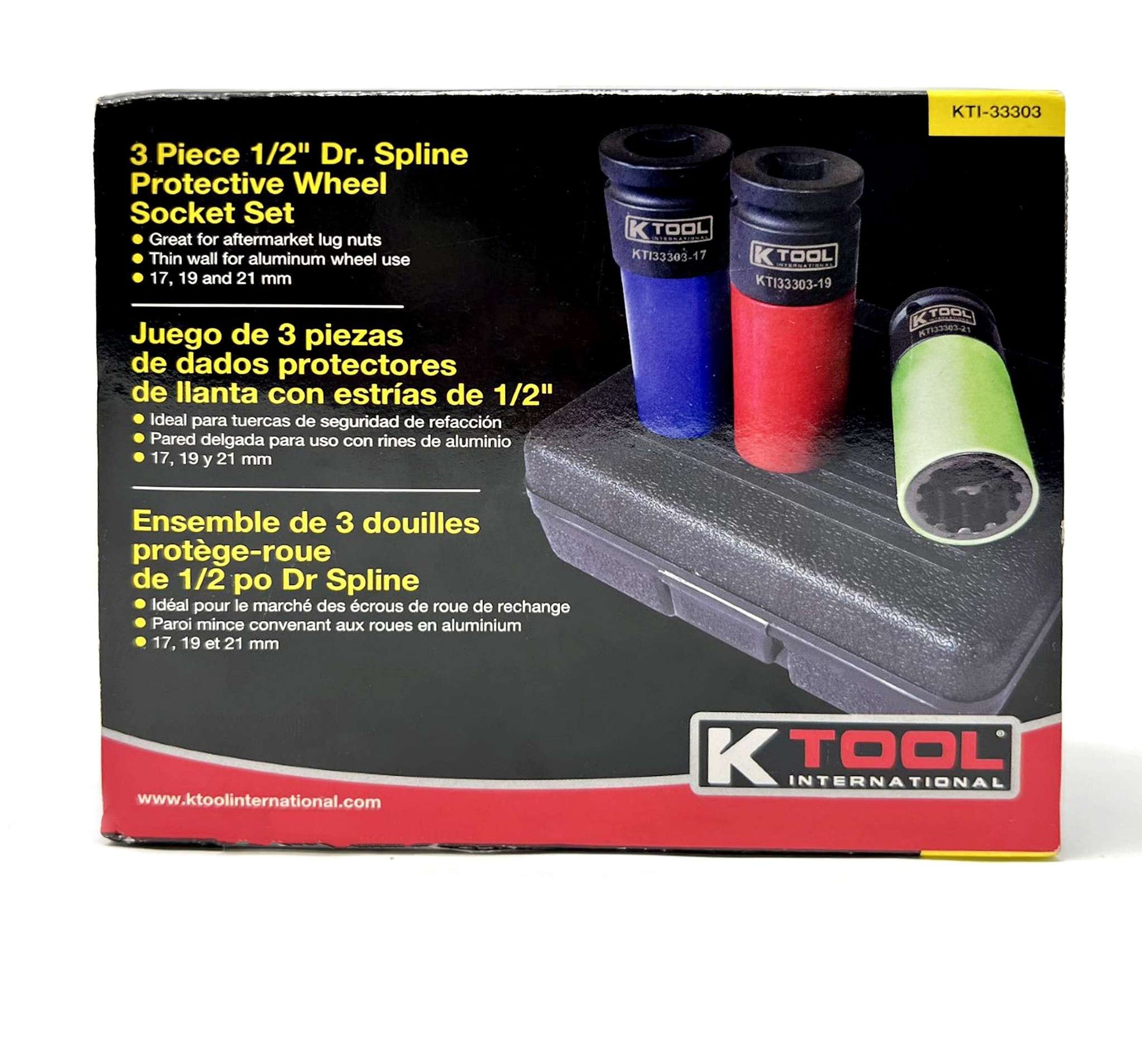 3-Pc ½” Drive Spline With Protective Sleeve Socket Set — MT-RSR