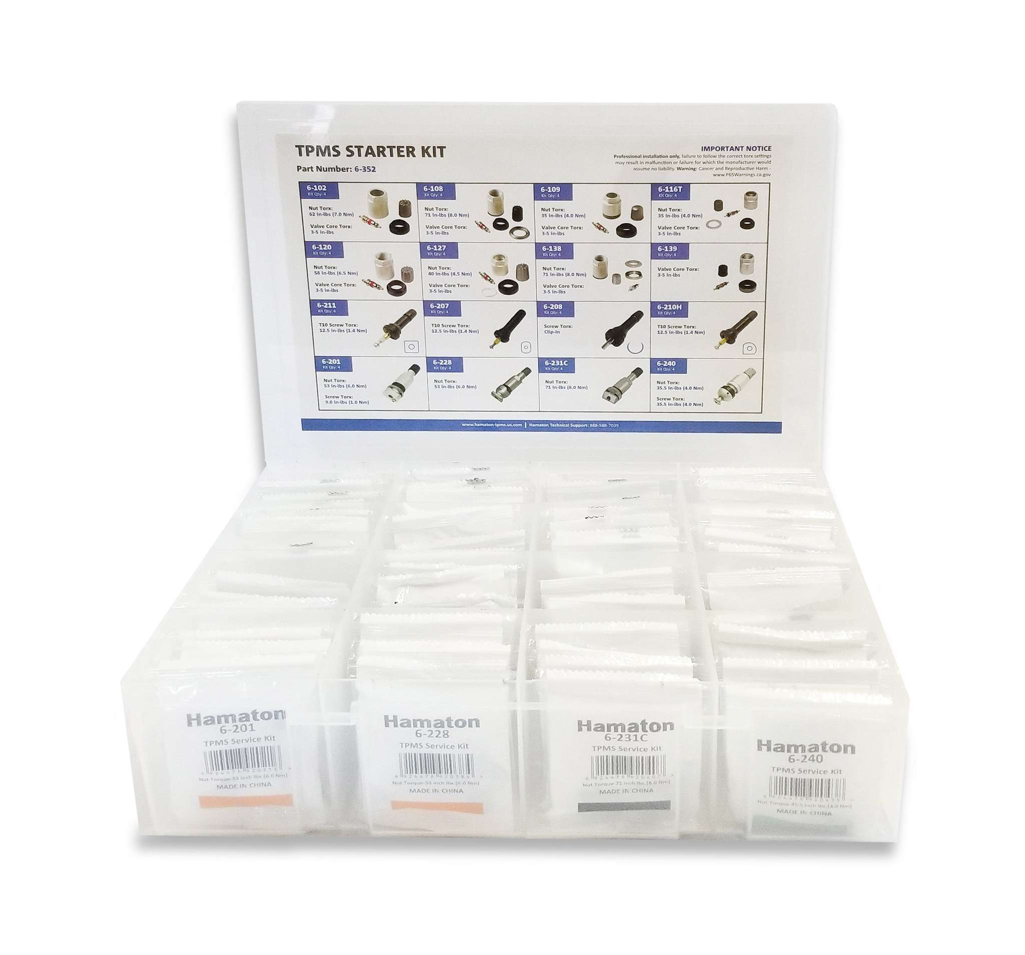 Hamaton TPMS Starter Kit 6-352, Contains 64 Service Kits